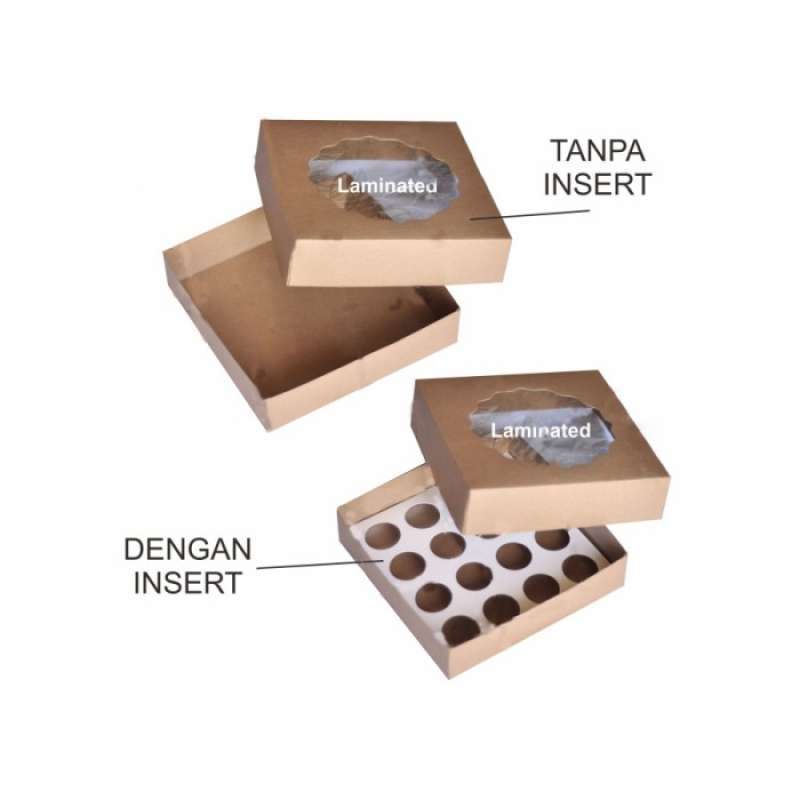Promo Mini Cupcake Box Packaging Kemasan Kotak Kue Tc -cb242406 Brown ...