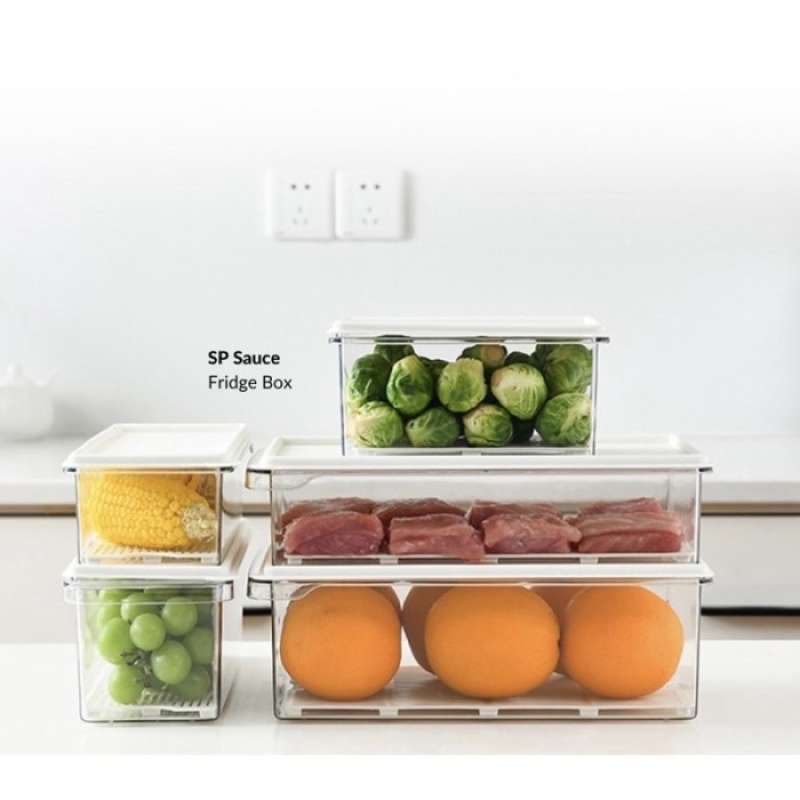 Promo Kontainer Penyimpanan Makanan Kulkas Transparent Dengan Tray ...