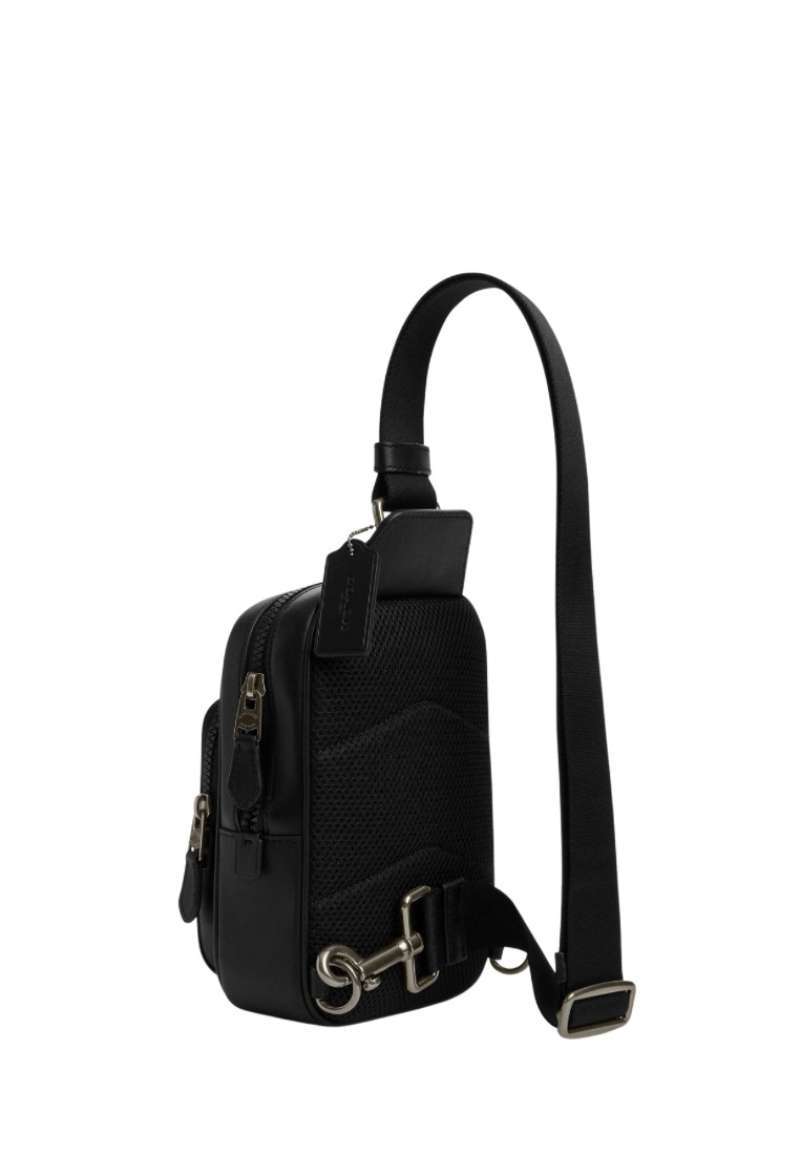 Promo COACH Track Pack 14 In Signature Canvas Charcoal Black Diskon 51% ...