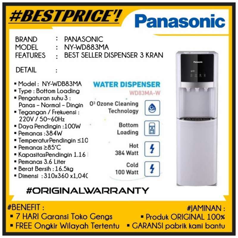 Promo Dispenser Galon Bawah Ny-Wdb83Ma New Model 3 Kran Resmi Terbaik ...