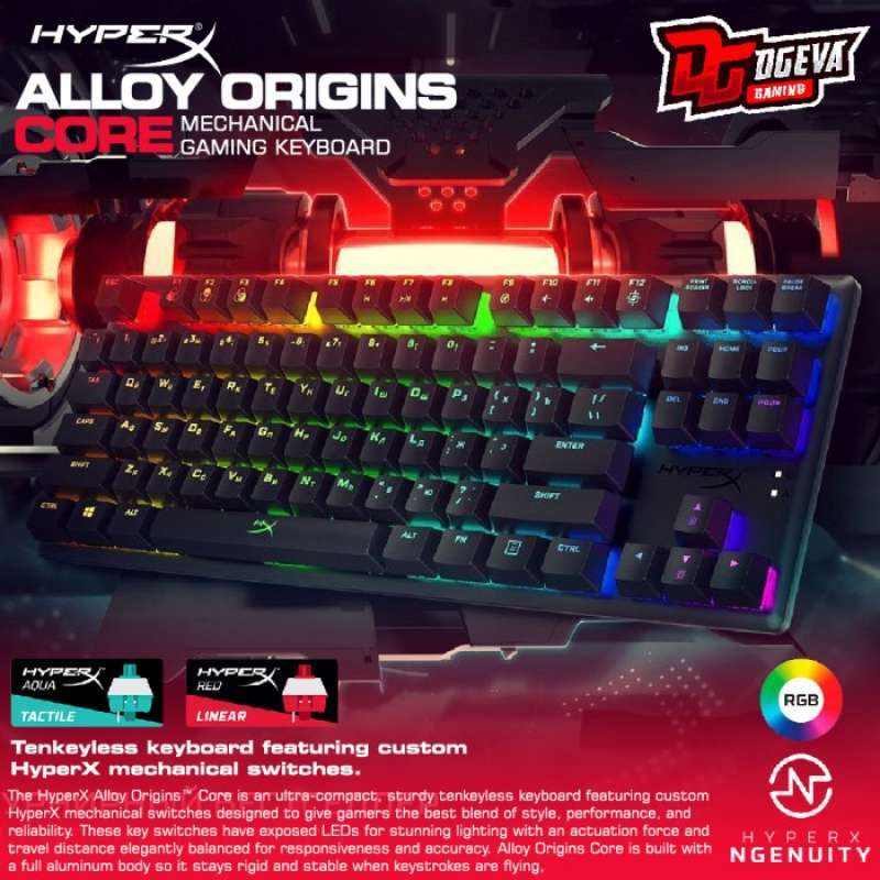 Promo HyperX Alloy Origins Core RGB TKL Mechanical Gaming Keyboard ...