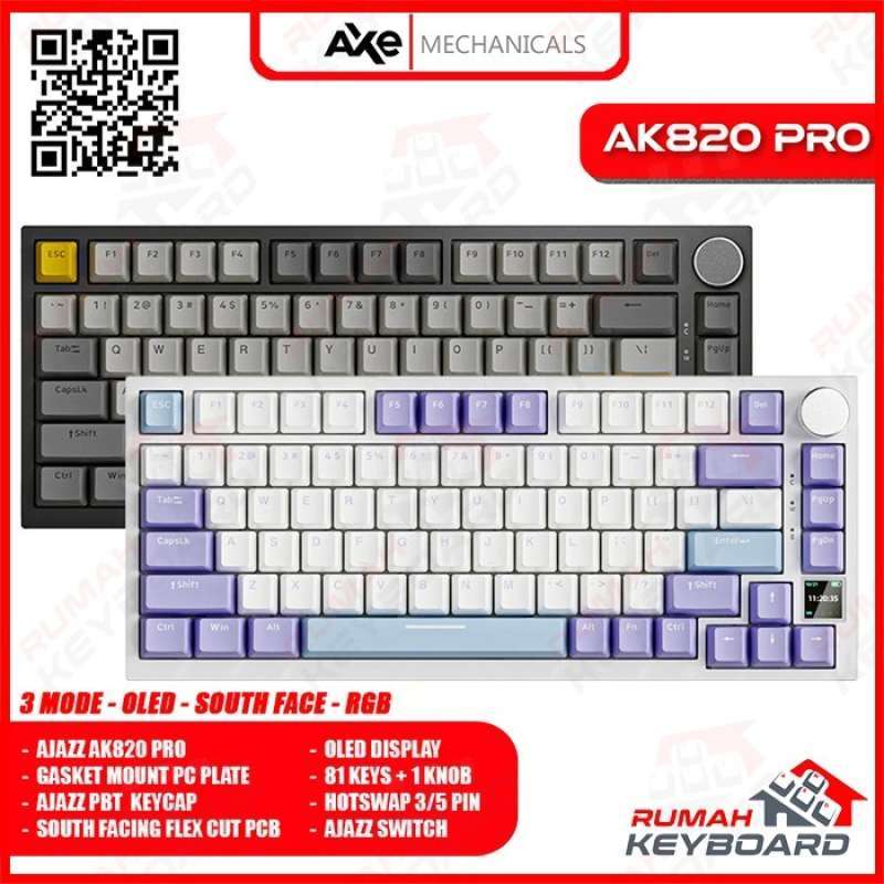 Promo Mechanical Keyboard - Ajazz Ak820 Gts Pro - 75% - Oled - Gasket - Rgb Diskon 9% Di Seller ...
