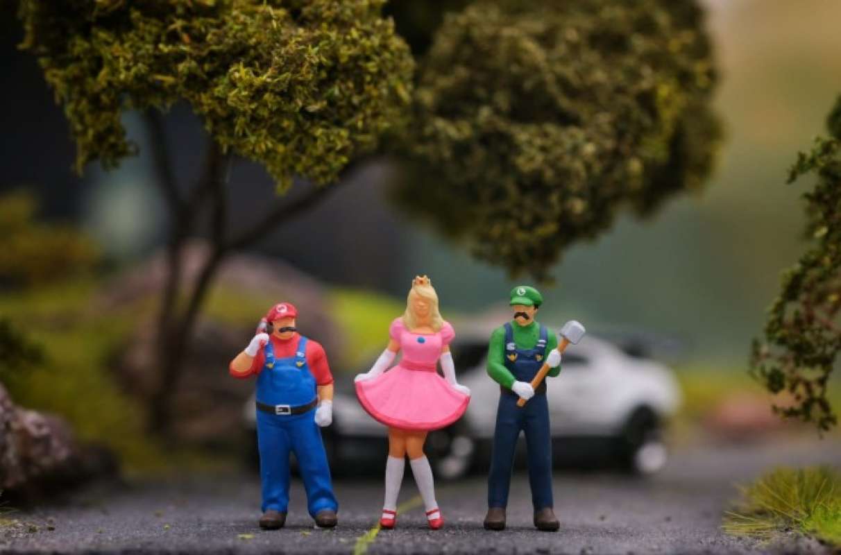 Promo Figure mario bross luigi skala 1/64 hotwheels tarmac inno KS28 ...