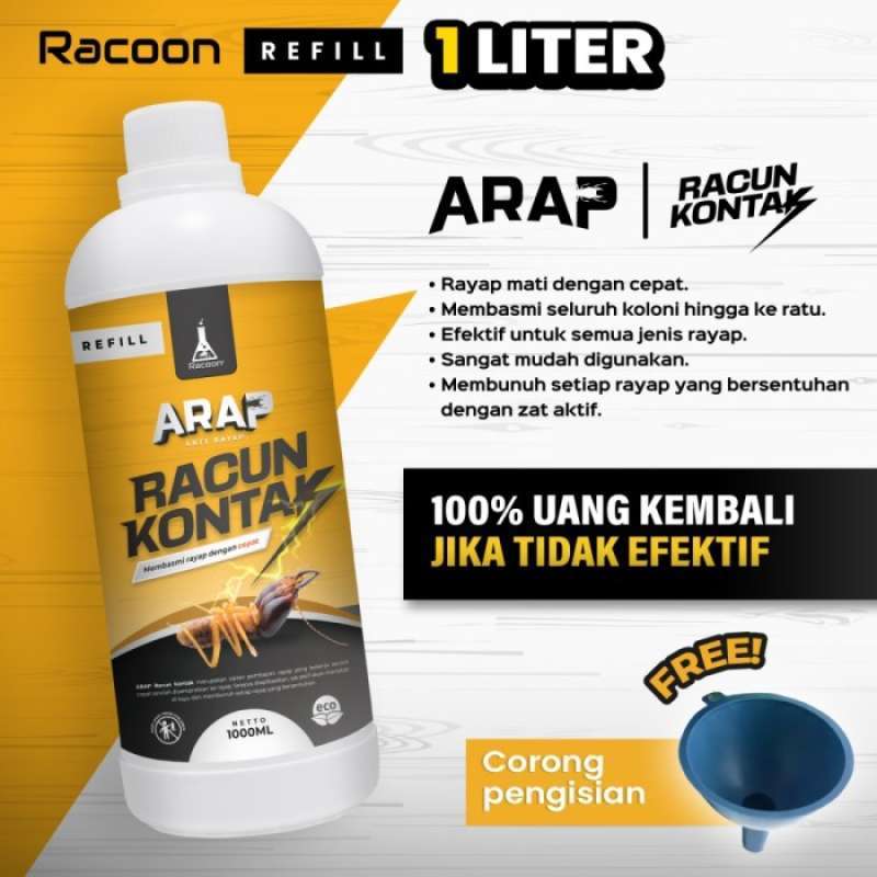 Jual Racoon Anti Rayap Racun Kontak 1 Liter ARAP Quick Action Termite ...