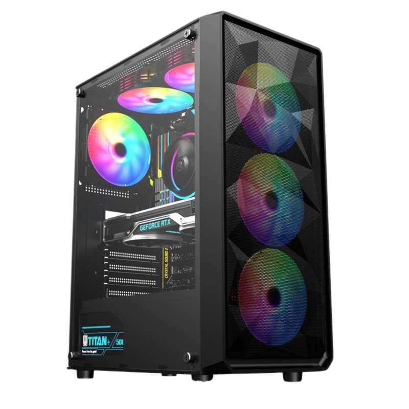 Jual Casing Pc Gaming Raptor Diamond Case Tempered Glass Transparan Rgb ...