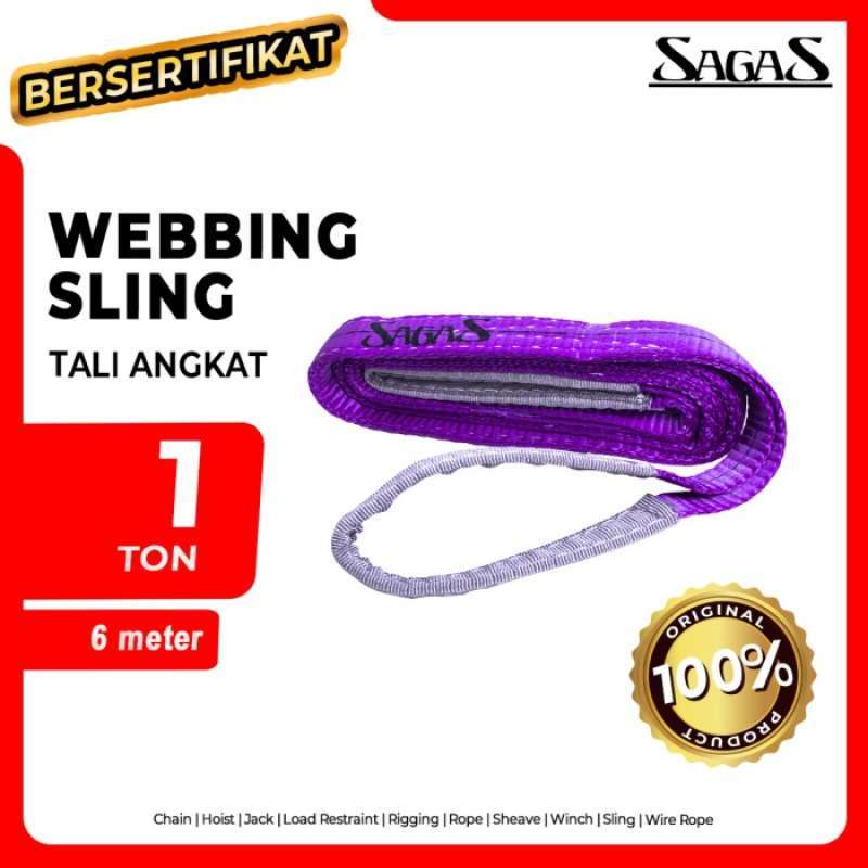 Promo Webbing Sling / Webing Sling / Tali Angkut Polyester 1 Ton Ã— 6 ...