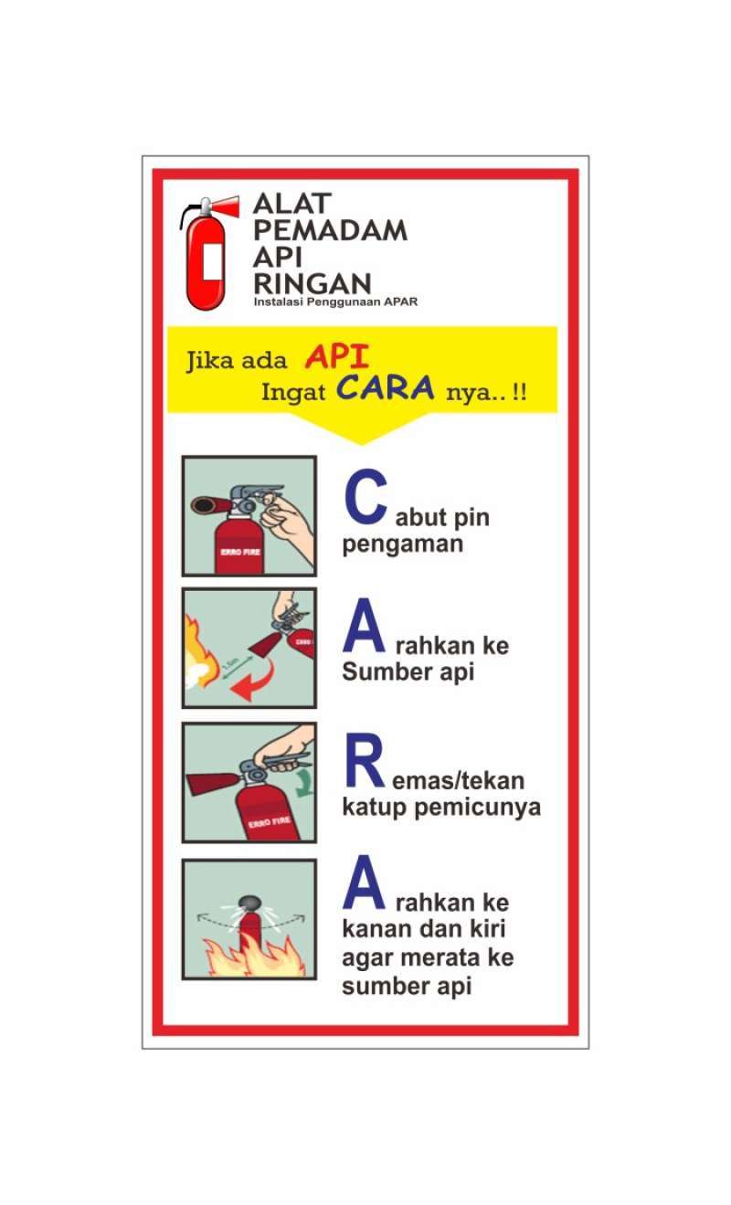 Promo SING STICKER LABEL K3 RAMBU CARA PNGGUNAAN APAR 15X30CM PEMADAM ...