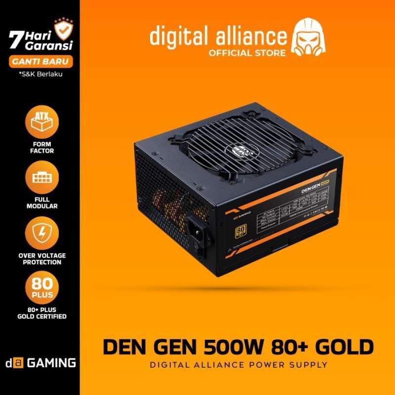 Jual PSU Digital Alliance 500W 80+ Gold Full Modular Power Supply ...