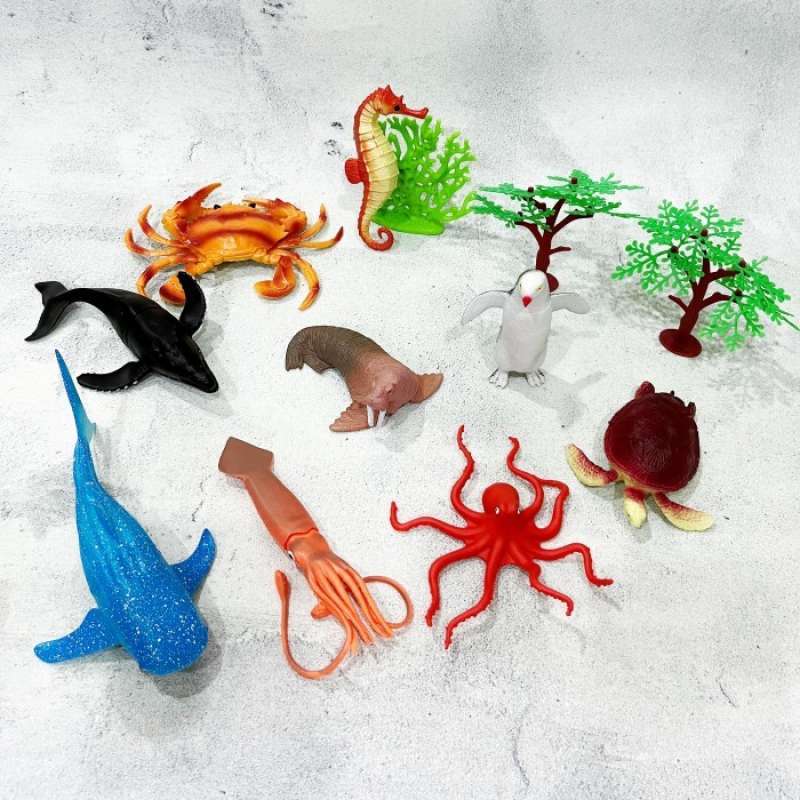 Jual mainan figure hewan laut/ocean marine animal/Action Figure animal ...