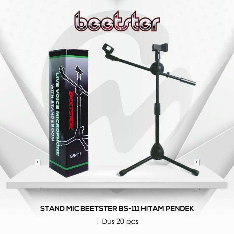 Jual stand microphone pendek beetster tiang mic pendek hitam bs 111 di ...