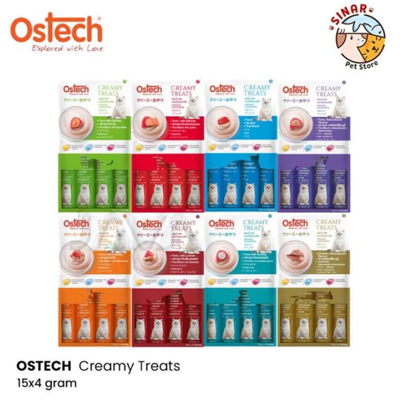 Jual Ostech Creamy 4 X 15gr Snack Kucing Liquid Cat Treat Jajan Cemilan ...