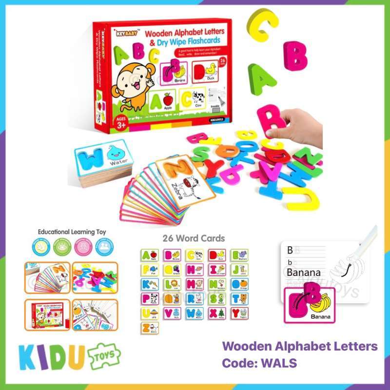 Promo Mainan Edukasi Anak Alphabet Huruf Wipe and Clean Flash Card ...