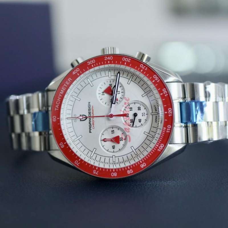 Jual Pagani Design Speedmaster Pd1701 Merah Putih V5 - Bezel Hitam Di ...