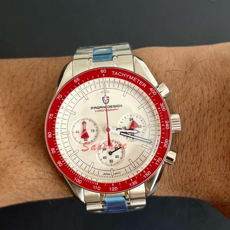 Jual Pagani Design Speedmaster Pd1701 Merah Putih V5 - Bezel Hitam Di ...