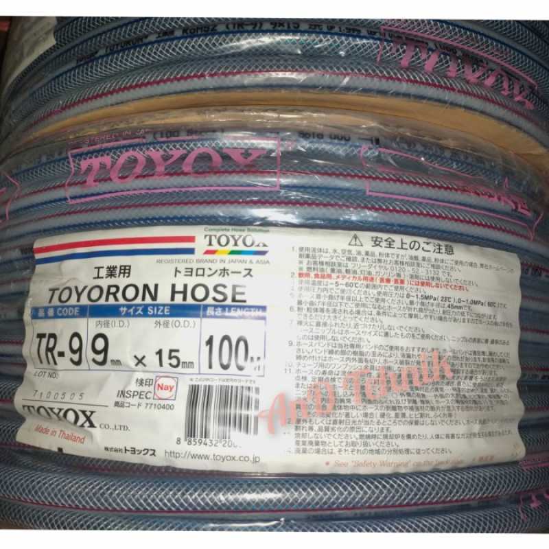 Promo SELANG SERAT BENANG PVC TOYOX TR-9 TOYORON 9X15MM 3/8 INCH ...