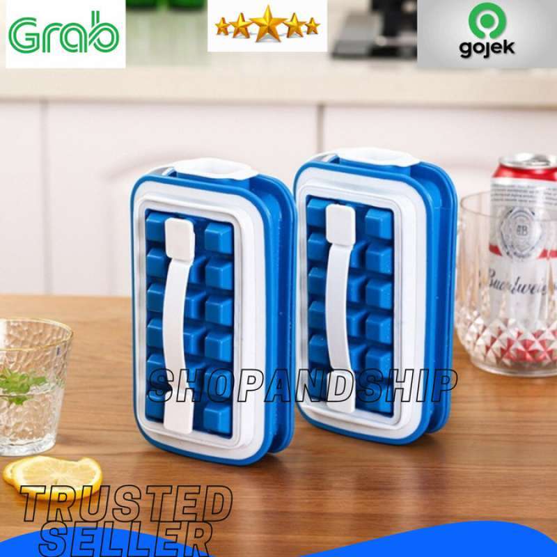 Promo New 2 In 1 Cetakan Es Batu + Tempat Penyimpanan Ice Cube Model ...