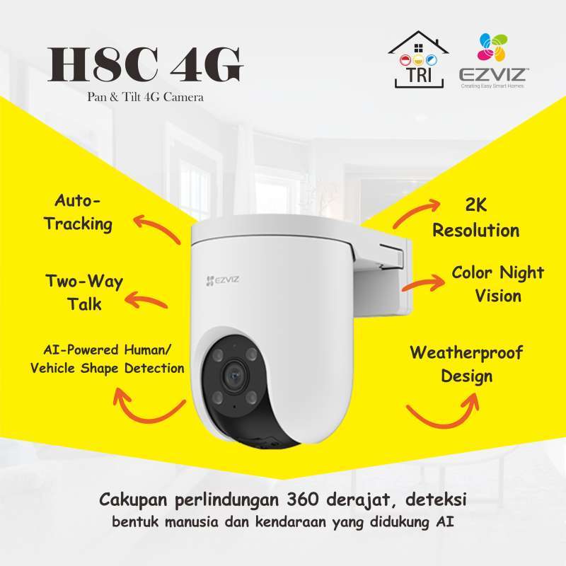 Promo Ezviz H8c 4g 2k Outdoor Cctv Pan & Tilt Wifi Ip Camera Smart Tracking Diskon 29% Di Seller ...