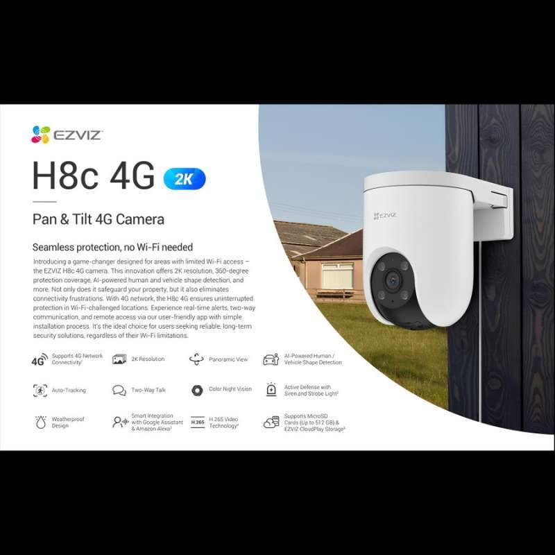 Jual Ezviz H8c 4g 2k Outdoor Cctv Pan & Tilt Wifi Ip Camera Smart ...