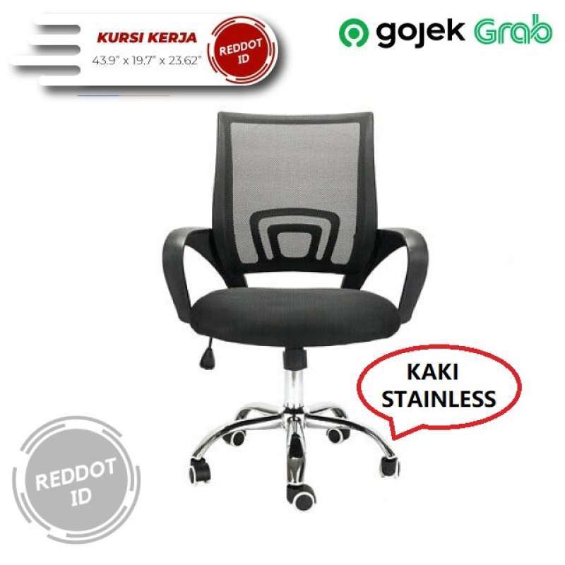 Promo Kursi Kerja Staff Kantor Reddot Model Jaring Dan Kaki Stainless ...