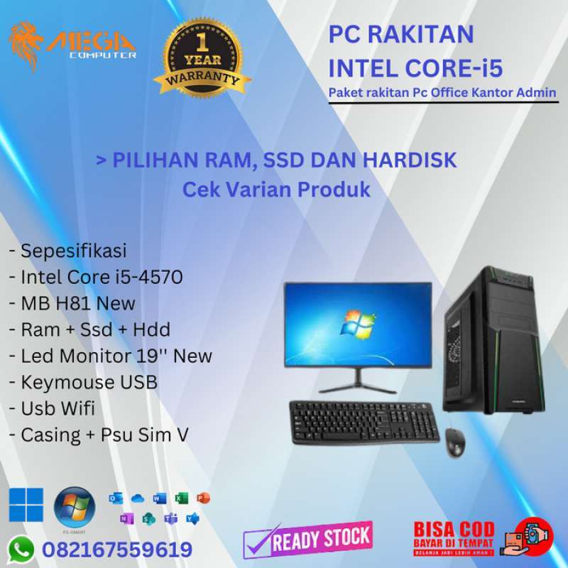 Promo Paket Lengkap Pc Rakitan Core I5-4570, (ram Ssd Hdd Cek Varian Duk) Diskon 23% Di Seller ...