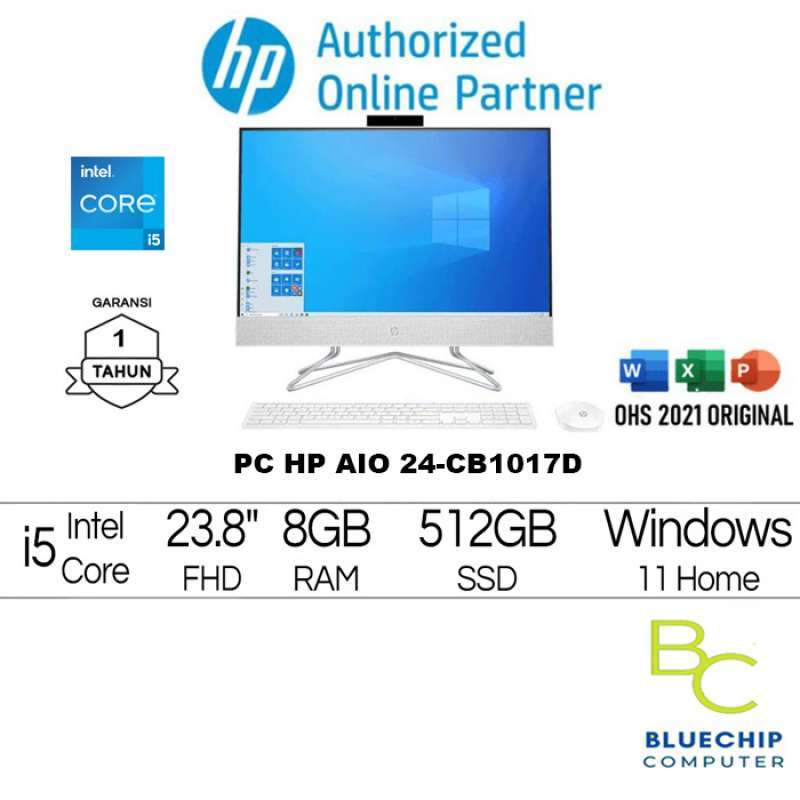 Jual Hp Aio 24 Cb1017d I5-1235u 8gb 512gb Ssd 23.8fhd W11h + Ohs ( Touch) Di Seller Bluechip ...