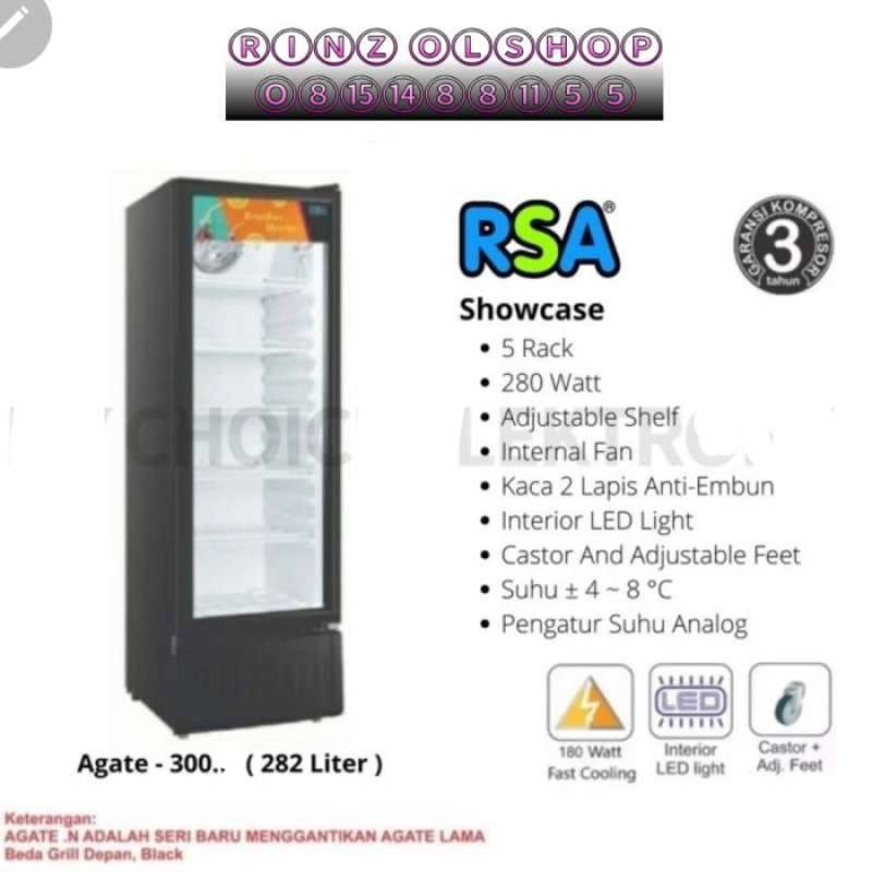 Promo Showcase Rsa Agate300r Display Cooler Lrmari Pendingin Agate 300r ...
