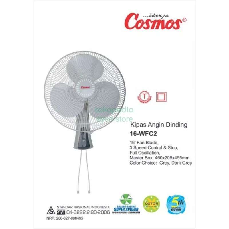 Jual Kipas Angin Dinding Tembok Wall Fan Cosmos 16 Inch 16wfc 46 Watt ...