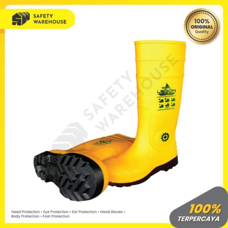 Promo Sepatu Boot Rubber Safety Legion Karet Ujung Besi Steel Toe ...