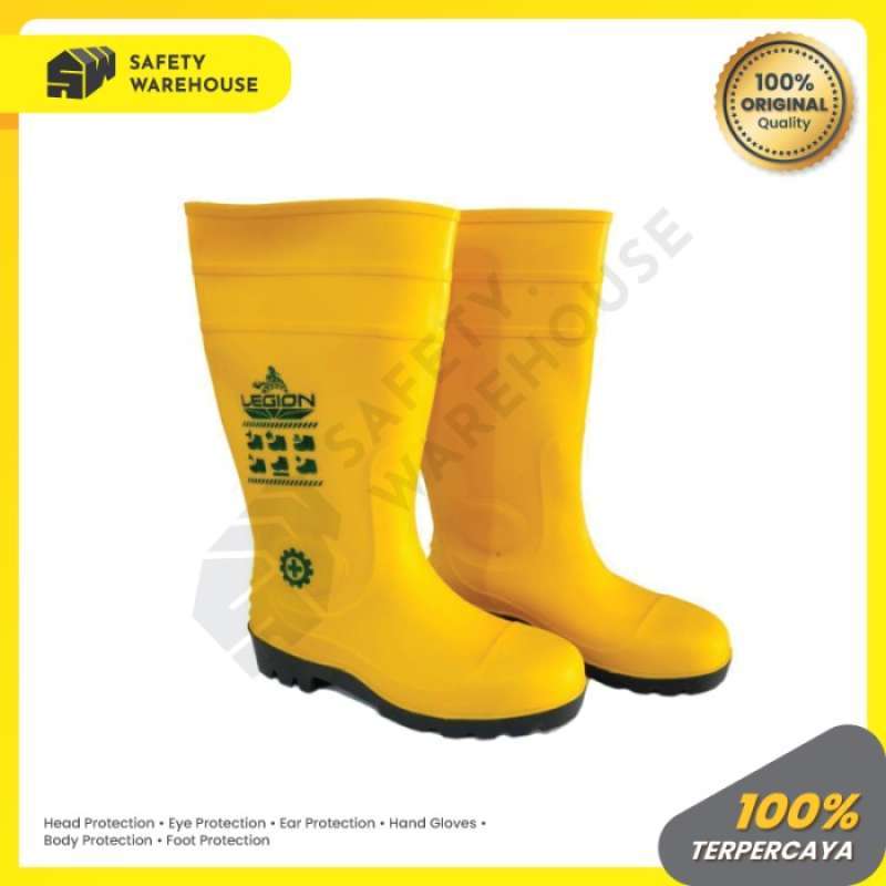 Promo Sepatu Boot Rubber Safety Legion Karet Ujung Besi Steel Toe ...