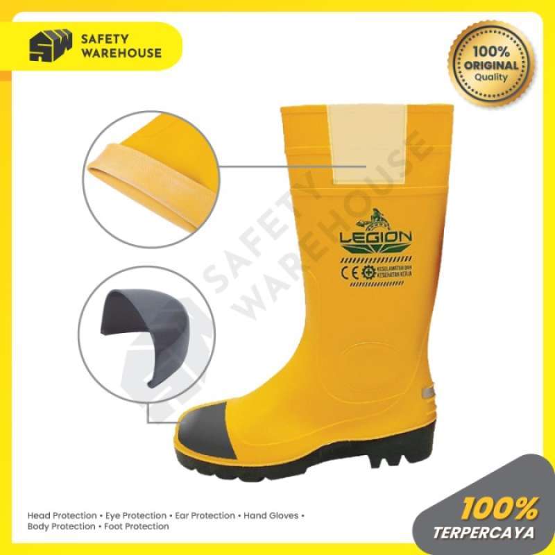 Promo Sepatu Boot Rubber Safety Legion Karet Ujung Besi Steel Toe ...