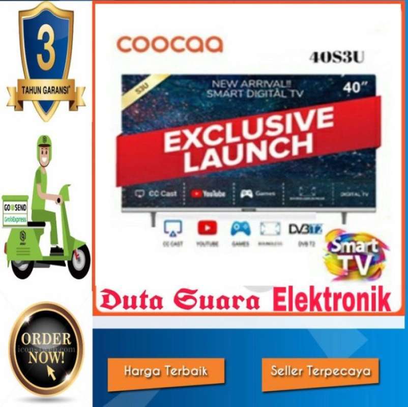 Promo Led Coocaa 40 Inch 40s3u Smart Led Tv Digital Bezel Less Smart Tv ...