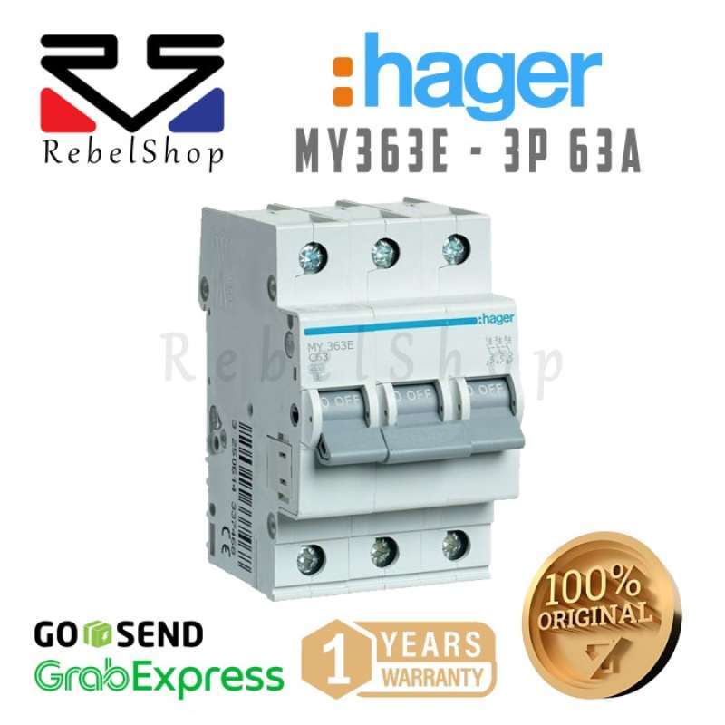 Promo Hager Mcb 3p 63a My363e 4.5ka 3 Phase 63 Ampere Sni - Triple Pole Diskon 50% Di Seller ...