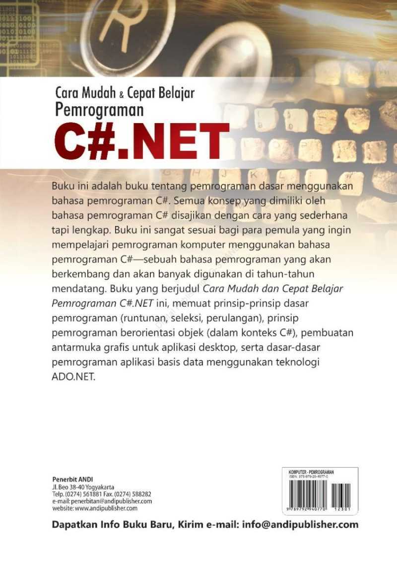 Jual Buku Cara Mudah Dan Cepat Belajar Pemrograman C#.net Di Seller ...