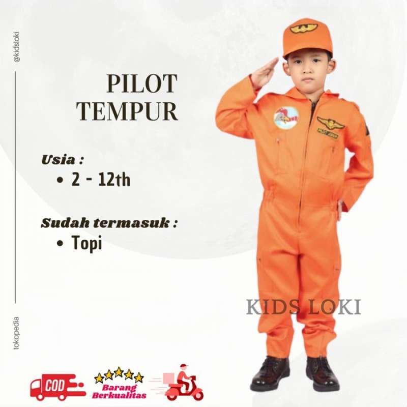 Promo Kostum Profesi Anak/ Kostum Pilot Pesawat Tempur/ Baju Karnaval ...