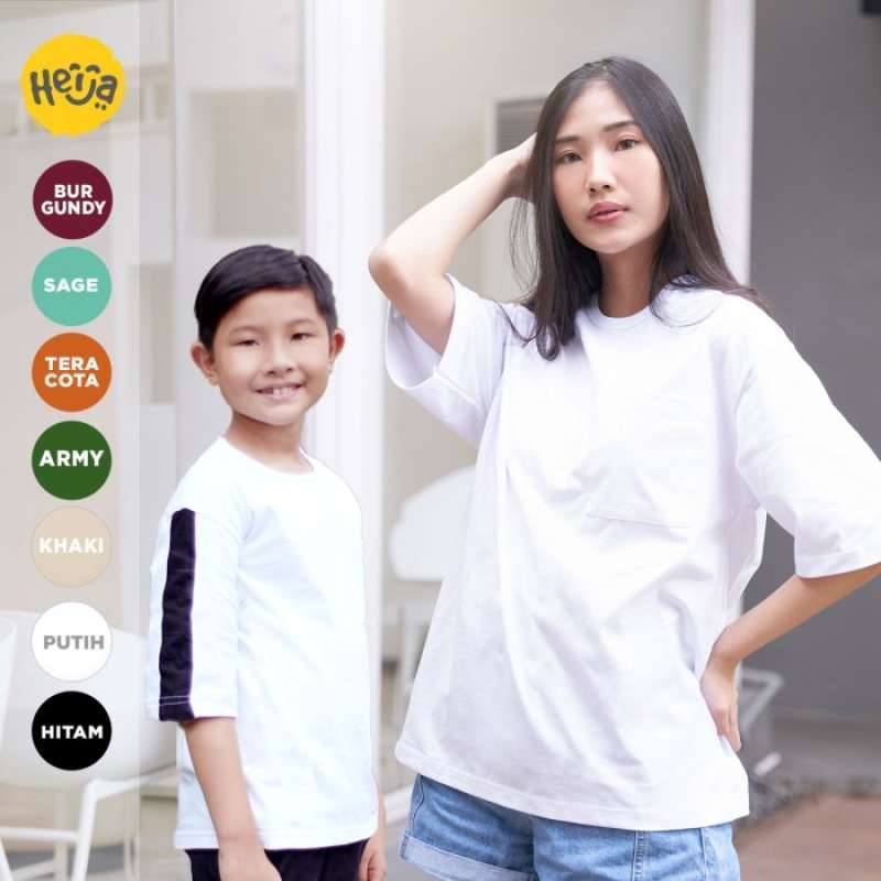 Promo Kaos Oversize Anak Cotton Combed - Ovaiz Putih - Heija Kids ...