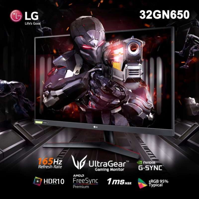 Promo 32gn650-b 31.5'' Ultragearâ„¢ Qhd Gaming Monitor+packing Kayu ...