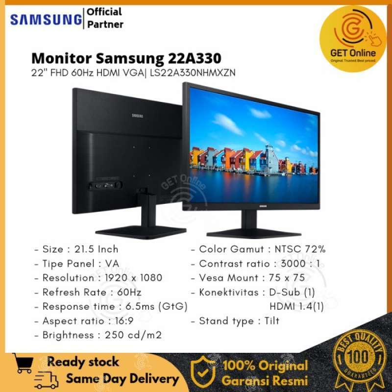 Promo Monitor Led 22 Inch 22a330 Fhd Vga Hdmi Ls22a330 Diskon 23% Di ...
