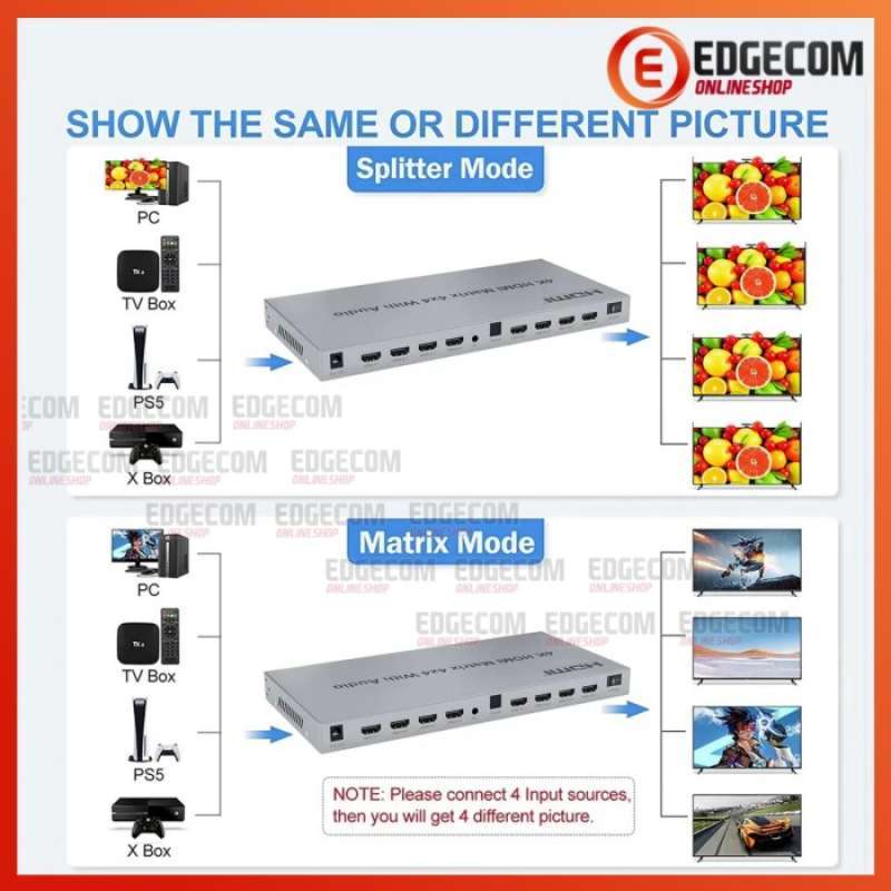 Promo Gaintech Hdmi 2.0b 4x4 Switch & Splitter Matrix Support 4k 3d Edid Diskon 10% Di Seller ...