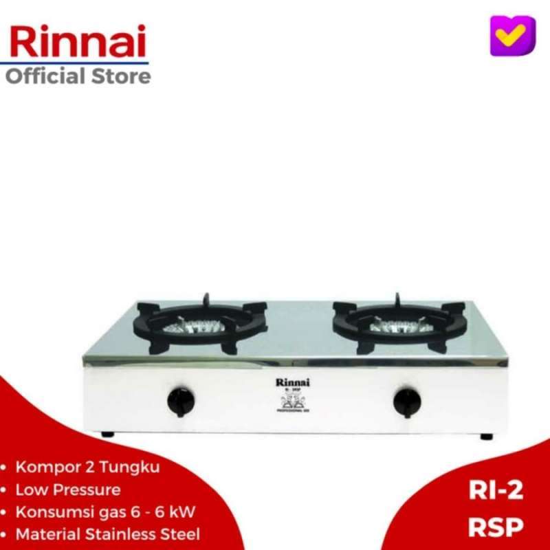 Jual Kompor Gas Rinnai Kaca 2 Mata Api Biru Komersial 2 Tungku Ri 2rsp ...