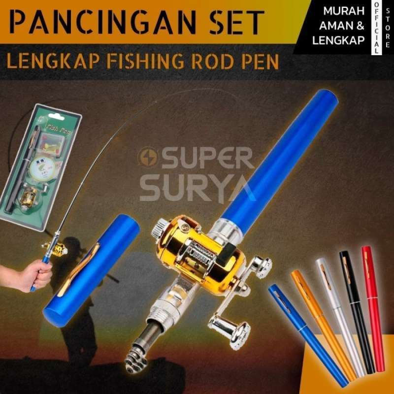 Promo Pancingan Set Lengkap Pulpen Reel Joran Fishing Rod Pen Simple ...