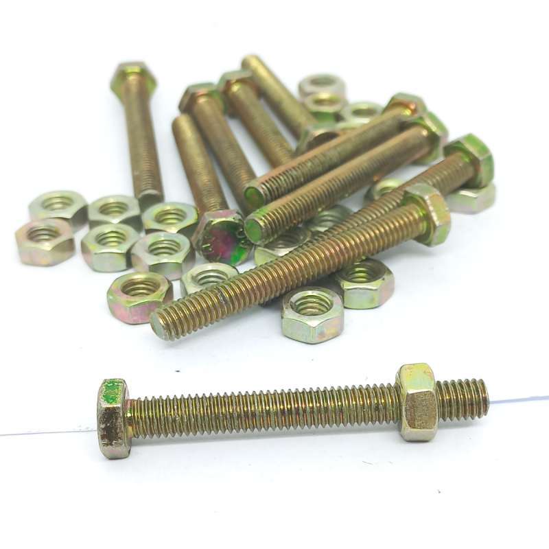 Jual Baut + Mur 10 Set 5cm Kuning Hex Kualitas Kuat Awet Universal Di ...