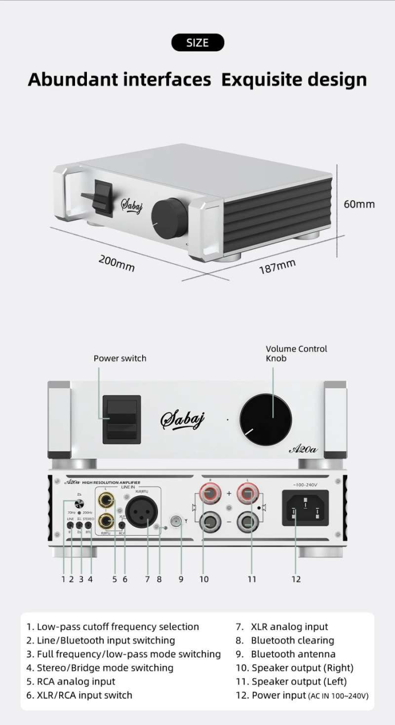 Jual Sabaj A20a A-20a 2022 Version 350w Analog Input Class D Power ...
