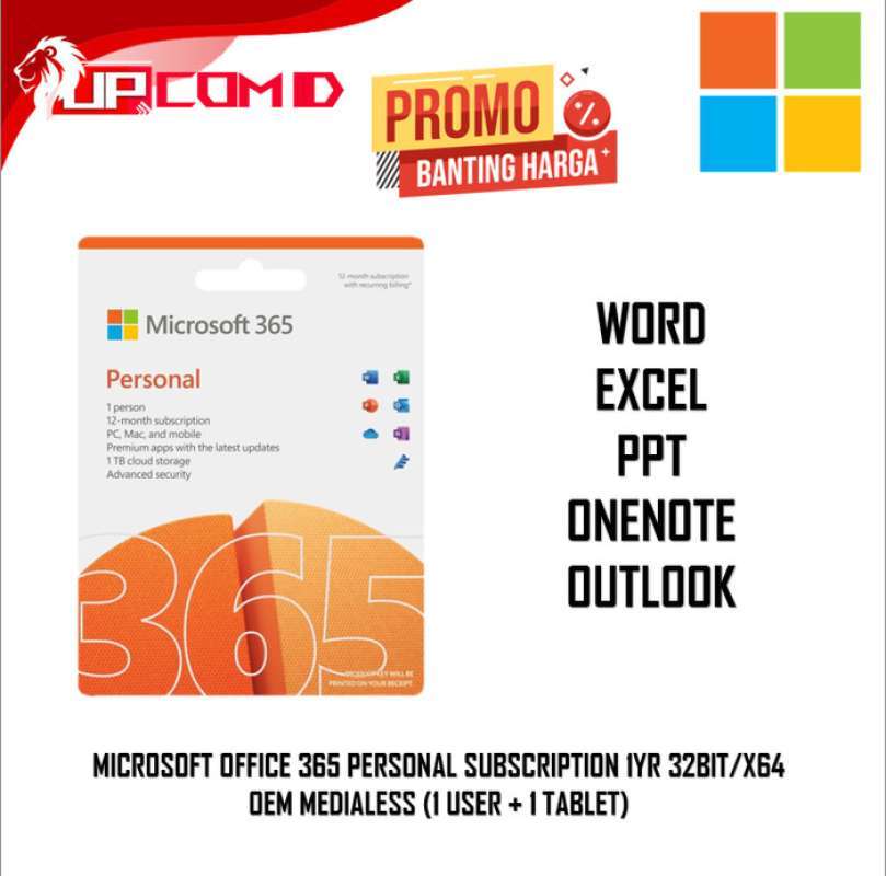 Promo Microsoft Office 365 Personal 1 Tahun Diskon 23% Di Seller ...