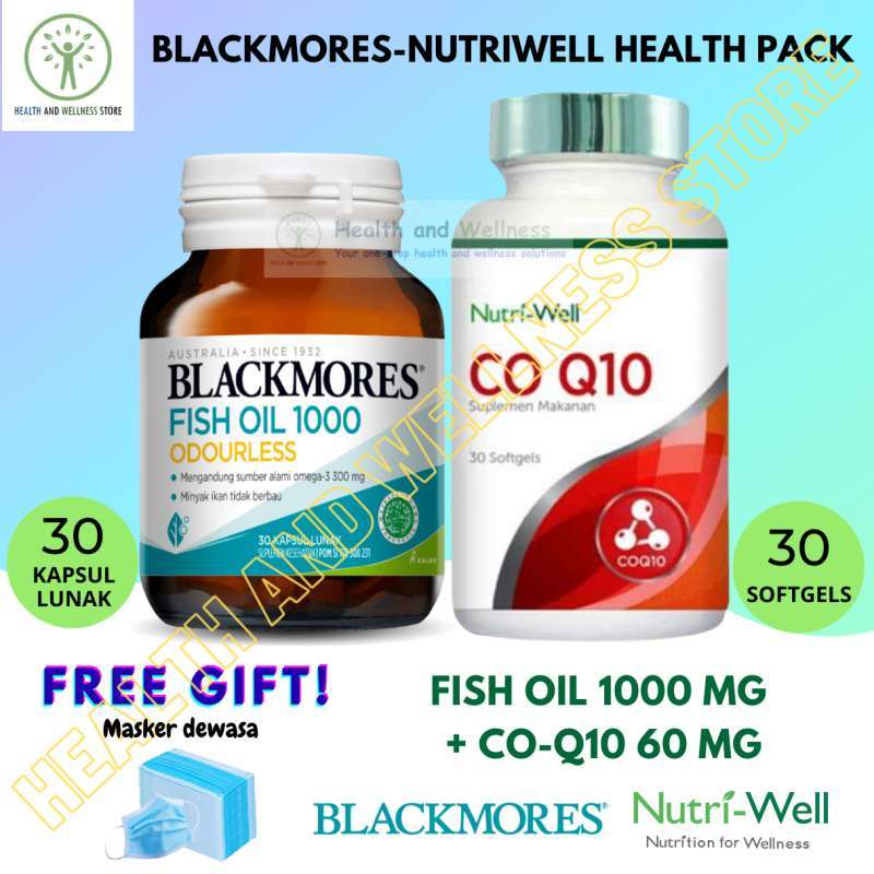 Jual Paket Blackmores Fish Oil 1000 Odourless 30 Kapsul Lunak Dan ...