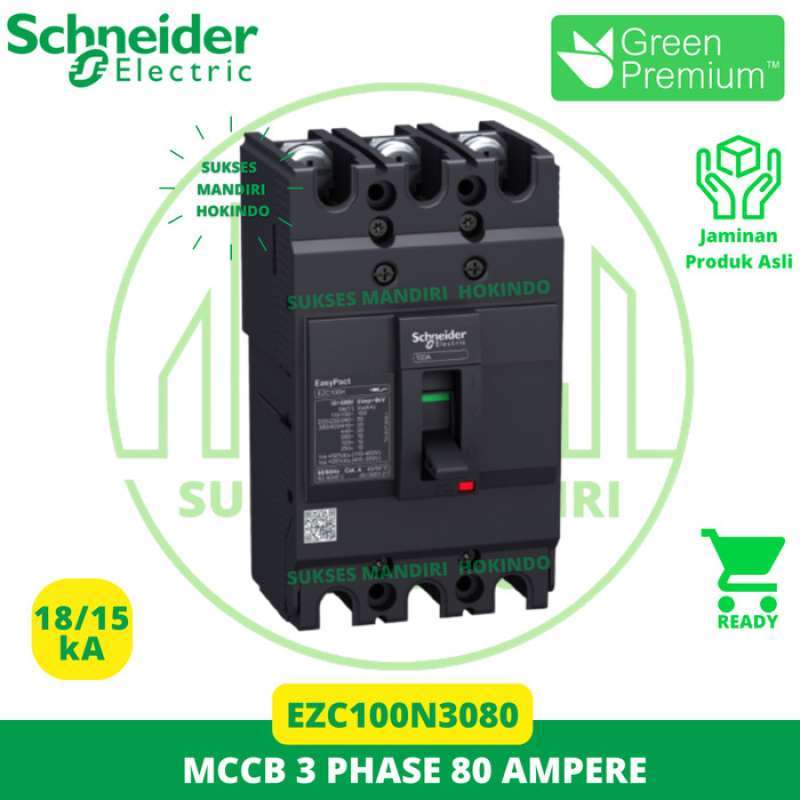 Promo Mccb 3p 80a 3phase 80ampere Ezc100n 15/18ka Schneider Sni Diskon 23% Di Seller Bakalagi ...