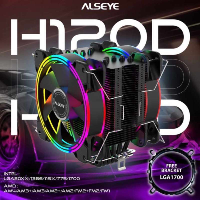 Jual Alseye Halo H120d Air Cooler Argb - Heat Pipes Dual Fan Processor ...