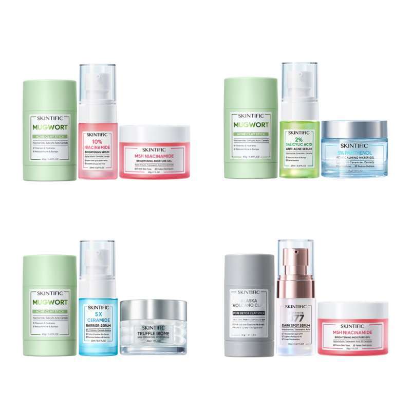 Promo Skintific Paket 3pcs Set Bundle Mugwort Clay Stick Glowing Basic ...