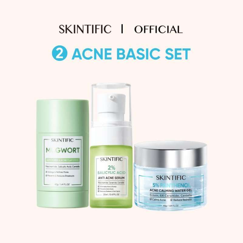 Promo Skintific Paket 3pcs Set Bundle Mugwort Clay Stick Glowing Basic ...