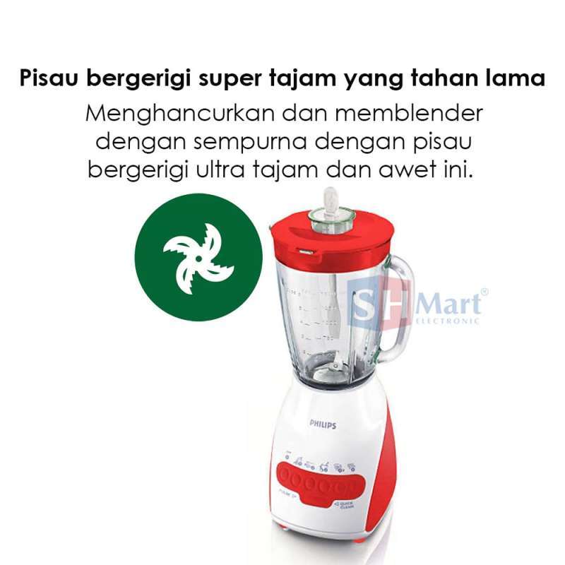 Jual Blender Philips Kaca Hr-2116 / Hr2116 Kapasitas 2 Liter Garansi ...