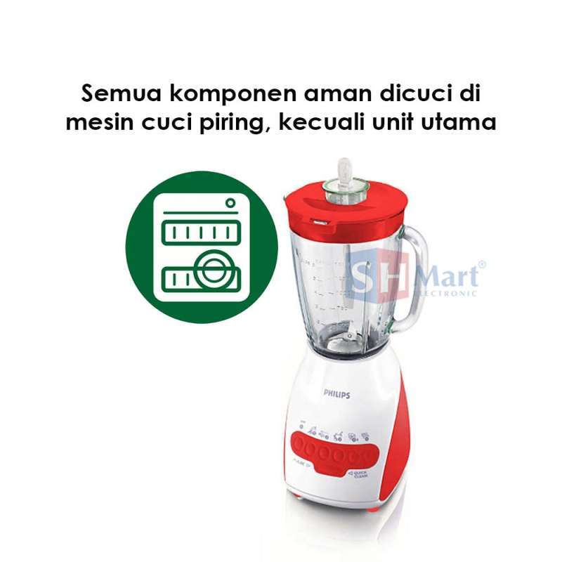 Jual Blender Philips Kaca Hr-2116 / Hr2116 Kapasitas 2 Liter Garansi ...